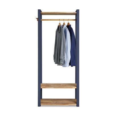 Florence Navy Blue Open Wardrobe with Shelves