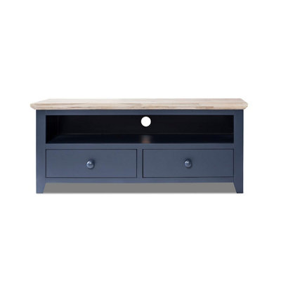 Florence Navy Blue TV Stand With 2 Drawers and Shelf