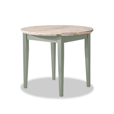 Florence Round Extendable Kitchen Dining Table in Sage Green