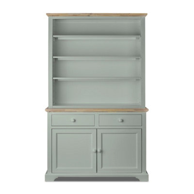Florence Sage Green Display Cabinet with Height Adjustable Shelves and ...