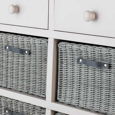 Florence Sideboard with 2 Drawers and Removable Storage Baskets - Dove Grey