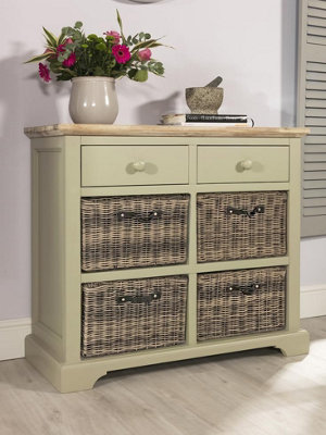 Florence Sideboard with 2 Drawers and Removable Storage Baskets - Sage ...