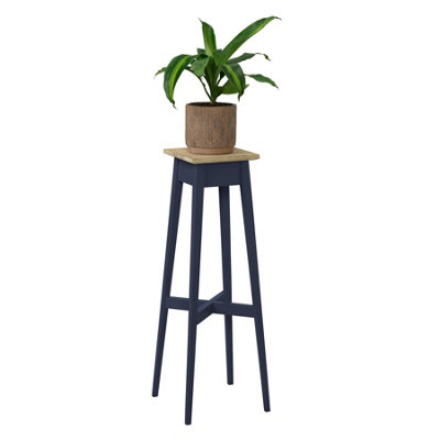 Florence Tall Plant Stand. Navy Blue Wooden Plant Holder, 80cm Tall ...
