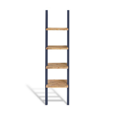 Florence Wooden Shelf. Lean-up Shelving in Navy Blue. Solid Wood Ladder ...