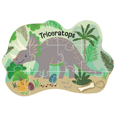Floss & Rock 12pc Shaped Jigsaw Puzzle Dino