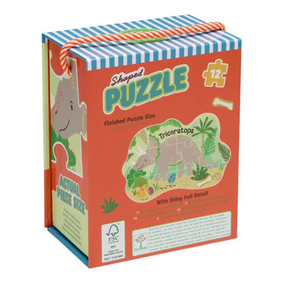 Floss & Rock 12pc Shaped Jigsaw Puzzle Dino
