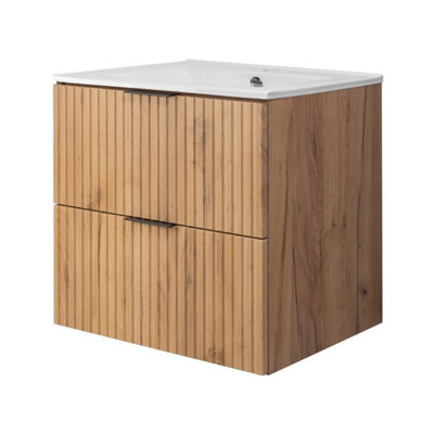 Flow 2 Drawer Bathroom Vanity Cabinet Vanity Unit with Basin 60cm ...