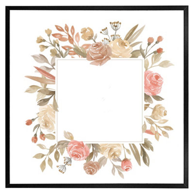 Flower border (Picutre Frame) / 20x20" / White | DIY at B&Q