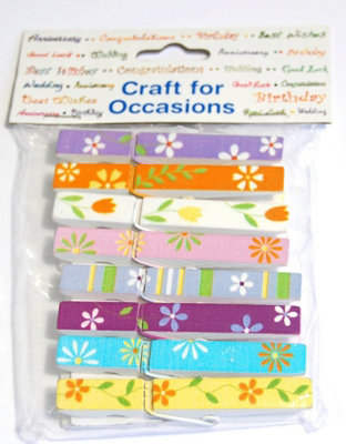 FLOWER PEGS PK8 - Pegs: Flower: Pack of 8 - Trimits - Craft for Occasions