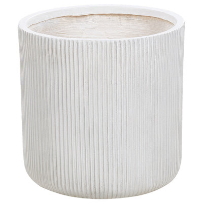 Flower Pot Fibre Clay 37 cm Off-White OREOI