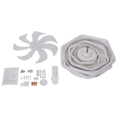 Flower Shape Ceiling Fan with LED Light 5 Blades Modern Dimmable ...