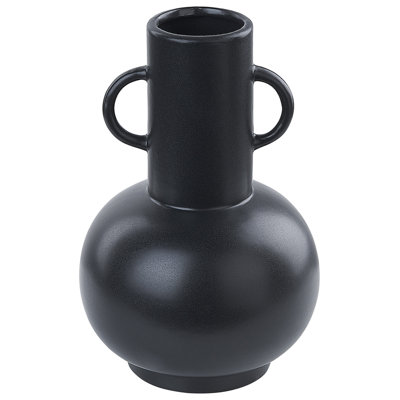 Flower Vase PEREA Handmade Ceramic 26 cm Black