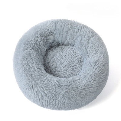 Fluffy Calming Donut Pet Bed for Dogs & Cats - Super Soft Plush ...