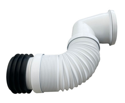 Fluidmaster 90 Degree White Flexible Waste Pipe Connector 4" (400-730mm ...