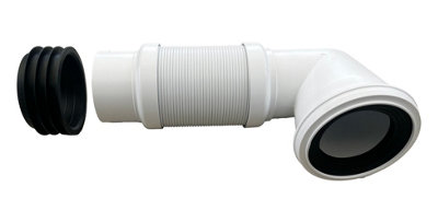 Fluidmaster 90 Degree White Flexible Waste Pipe Connector 4" (400-730mm ...
