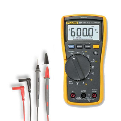 Fluke 117 600v AC/DC True RMS Digital Multimeter with Test Leads | DIY ...