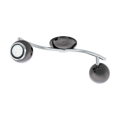 Flush 2 Spots Ceiling Light Colour Nickel Chrome Plated Steel Bulb GU10 ...