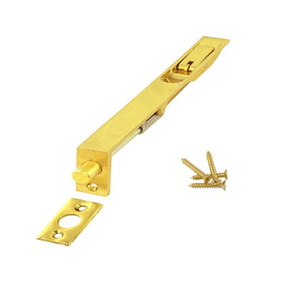 Flush Bolt Door Lock Polished Brass 150mm Lever Slide Action for Double ...