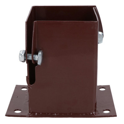 Flush Fit Fence Post Bolt Down Shoe Holder Support Clamp 100mm x 100mm 4PK