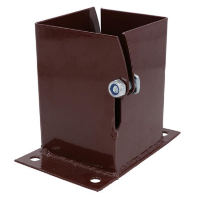 Flush Fit Fence Post Bolt Down Shoe Holder Support Clamp 100mm x 100mm 4PK