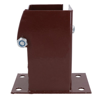 Flush Fit Fence Post Bolt Down Shoe Holder Support Clamp 75mm x 75mm