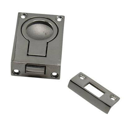 Flush Lifting Ring Pull Handle with Catch 60MM x 40MM (Stainless Steel ...