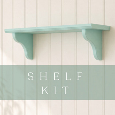Fluted edged wall shelf and fluted bracket kit - MDF Wood (Moisture ...