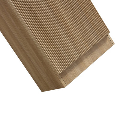 Fluted Mini Cloakroom Vanity Unit Basin Floor Standing with Chrome Tap ...