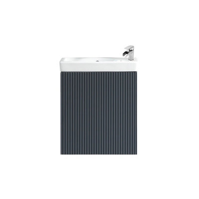 Fluted Mini Cloakroom Vanity Unit Basin Wall Mounted with Chrome Tap ...