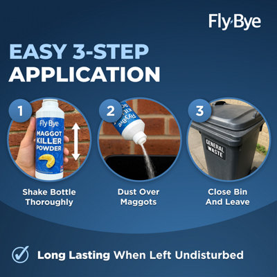 FLY-BYE SHARD MAGGOT KILLER DUST 250G - DIATOMACEOUS EARTH FORMULA ...