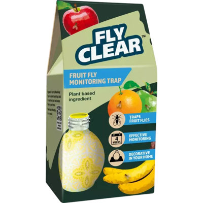 Fly Clear Fruit Fly Trap Easy To Use Discreet Design Non Toxic Reusable ...