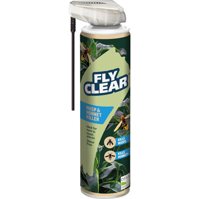 Fly Clear Wasp and Hornet Killer 400ml Spray for Rapid Control of Wasps ...
