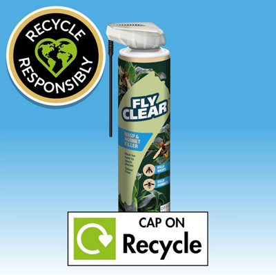 Fly Clear Wasp and Hornet Killer 400ml Spray for Rapid Control of Wasps ...