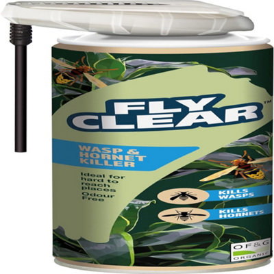 Fly Clear Wasp and Hornet Killer Spray 400ml Fast Acting Insecticide ...