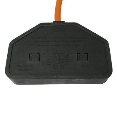 Fly Lead Converter 16A to Double 13A Sockets (240V Dual 2 Gang Camp ...