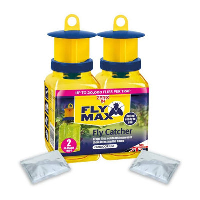 Fly Max Liquid Fly Traps & Bait Refills Outdoor Fly Max Catcher Baited ...