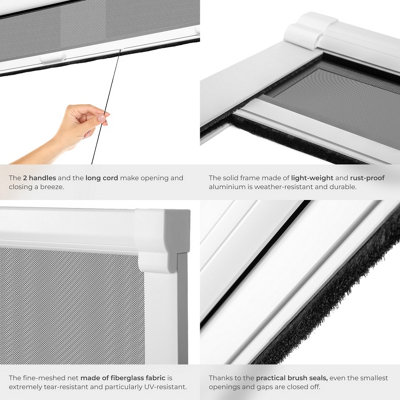 Fly Screen Roller Blind 130 x 160 cm - white