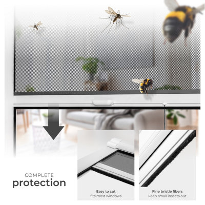 FLY SCREEN ROLLER BLIND 90 X 160 CM - WHITE