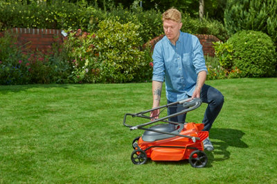 Flymo 36V EasiStore 380R Cordless Lawnmower 38cm Twin Grass Trimmer 3x ...