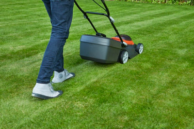 Flymo 36V UltraStore 340R Cordless Lawnmower Mower 34cm Twin 18v Bosch ...