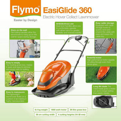 Buy Flymo EasiGlide 360 Hover Collect Lawn Mower - 1800W | DIY at B&Q