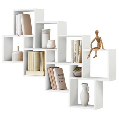 FMD Wall-Mounted Shelf with 11 Compartments White | DIY at B&Q