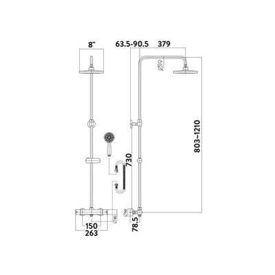 FNX Bathrooms Modern Brushed Brass Thermostatic Exposed Mixer Shower ...