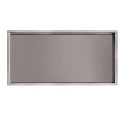 FNX Bathrooms Pure Stainless Steel Recessed Shower Niche - 300x600mm ...