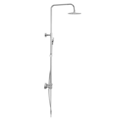 FNX CHROME MODERN EXPOSED THERMOSTATIC MIXER SHOWER KIT WITH ROUND ...