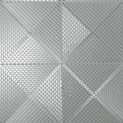 Foil Geometric Wallpaper In Silver | DIY at B&Q