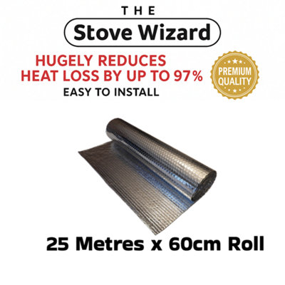 Foil Insulation Roll 25m x 60cm Radiator Reflector Panels for Floor ...
