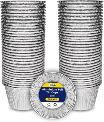 Foil Pie Cases 50 Pack Reusable Aluminium Cupcake Cases 50ml Perfect ...