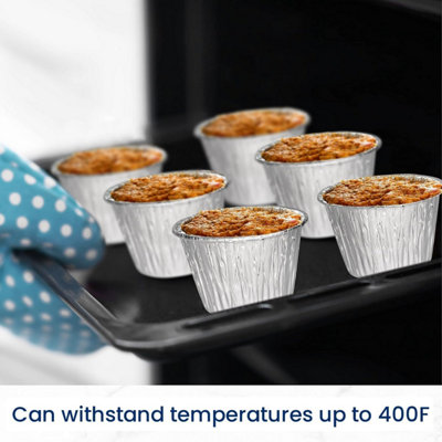Foil Pie Cases 50 Pack Reusable Aluminium Cupcake Cases for Airfryer ...