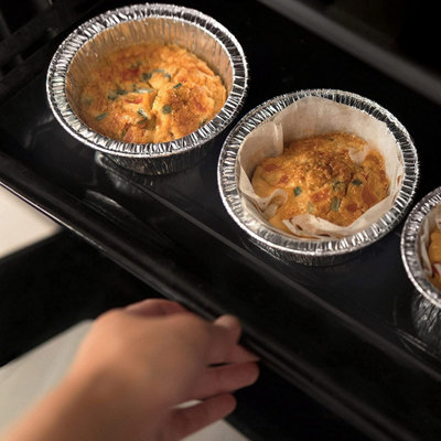 Foil Pie Dishes 12cm Aluminium Disposable Baking Trays 60 Pack Ideal for Pies Quiches Pastries and